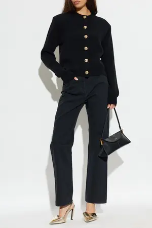 Balmain Wool Cardigan With Shoulder Pads