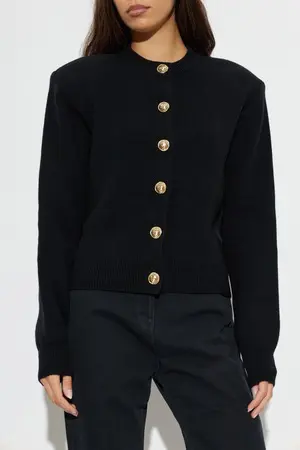 Balmain Wool Cardigan With Shoulder Pads