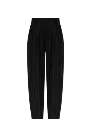 Off-White Wool Wide-leg Pants - Black