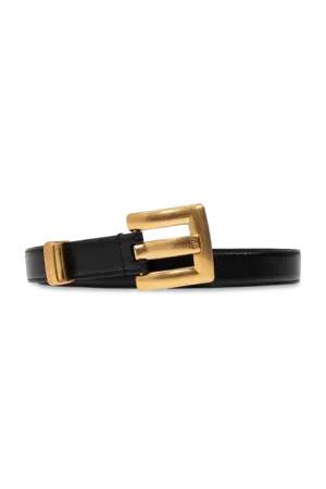 Balmain Leather Belt With Buckle - Black