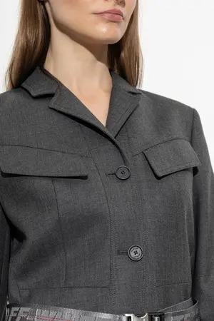 Off-White Wool Blazer With Belt