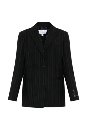 Off-White Wool Blazer With Pinstripes