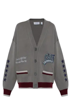 Off-White Wool Cardigan With Pockets