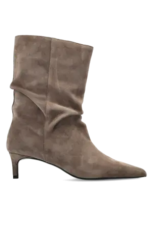 BLACK SUEDE STUDIO Suede Heeled Ankle Boots ‘marty 50 - Brown