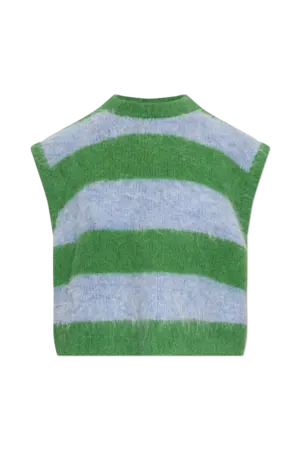 American Vintage Striped Pattern Vest - Green