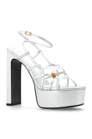 Versace Leather Wedge Sandals