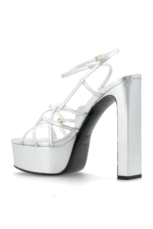 Versace Leather Wedge Sandals