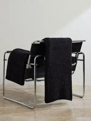 Inis Meáin Fisherman's Ribbed Wool And Cashmere-blend Blanket