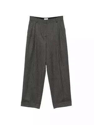 TOTEME Dark Melange Herringbone Double-pleat Trousers