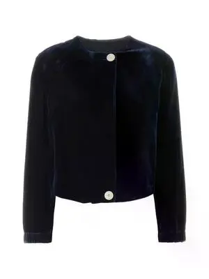 Giorgio Armani Button-detail Velvet Elasticated Jacket
