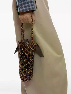 CORDERA Beaded Tiger Eye Tote Bag