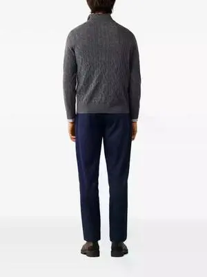 HACKETT LONDON Cable-knit Quarter-zip Knit
