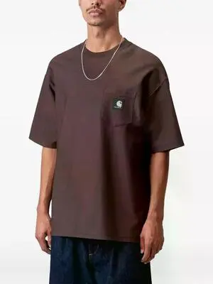 Carhartt Work In Progress Og Loose Logo-patch Pocket T-shirt - Brown