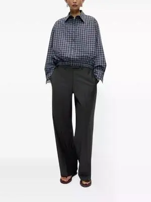 CORDERA Checked Elasticated-hem Shirt - Blue