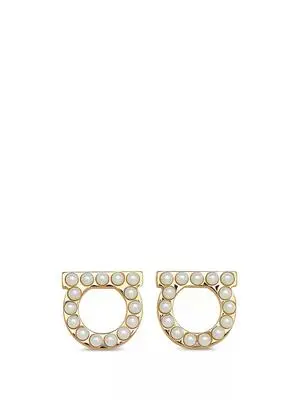 FERRAGAMO Gancini Pearls Earrings - Gold