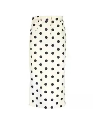 FRANCOISE PINTON - PARIS Polka Dot-print Skirt - Neutrals