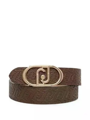 Liu Jo Monogram-Embossed Reversible Belt Brown