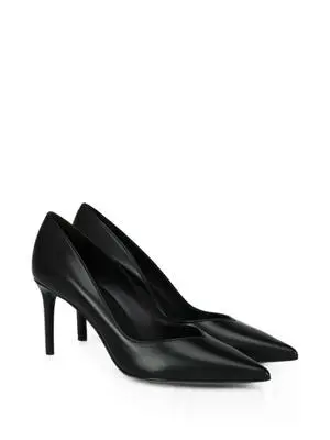 POTAMY Point-toe Leather Heeled Pumps