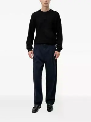 Hugo Waffle-knit Crew-neck Sweater - Black