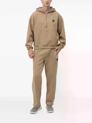 Hugo Zipper-neck Hoodie In A Structured Cotton Blend