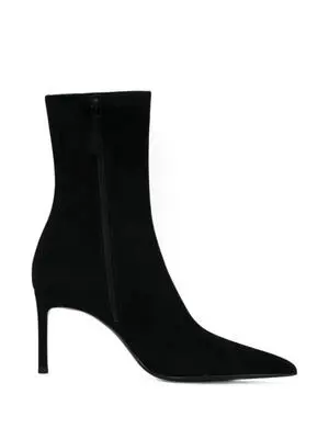 POTAMY Point-toe Suede Ankle Boots - Black