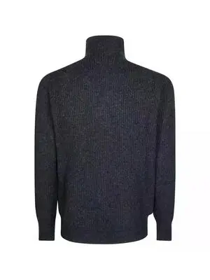 AMARANTO Half-zip Ribbed Sweater