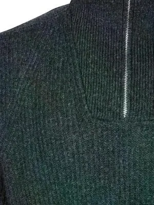 AMARANTO Half-zip Ribbed Sweater