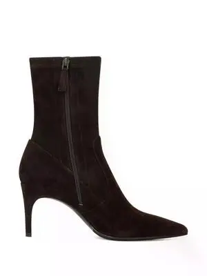 POTAMY Suede Point-toe Heeled Ankle Boots - Brown