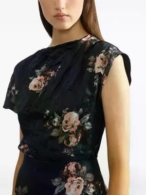 Erdem Floral-print Draped Blouse