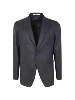 Tagliatore Montecarlo Twill-weave Notched-lapels Blazer - Brown
