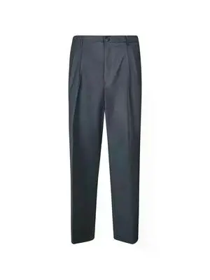 AMARANTO Pleated Straight-leg Trousers - Grey