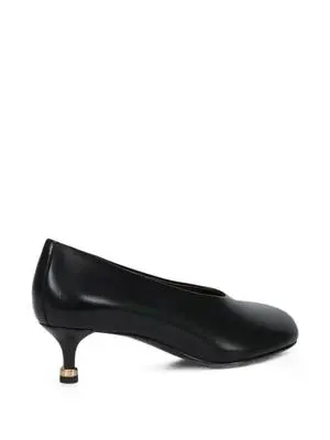 POTAMY Round-toe Leather Heeled Pumps
