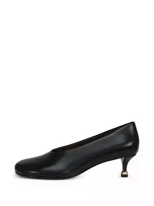 POTAMY Round-toe Leather Heeled Pumps