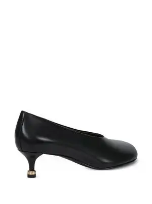 POTAMY Round-toe Leather Heeled Pumps