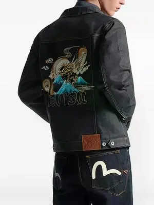 EVISU Dragon-embroidered Denim Jacket