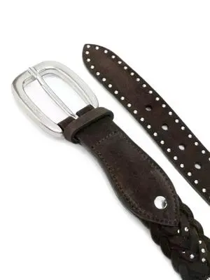 GOLDEN GOOSE Houston Braided Micro-stud Belt