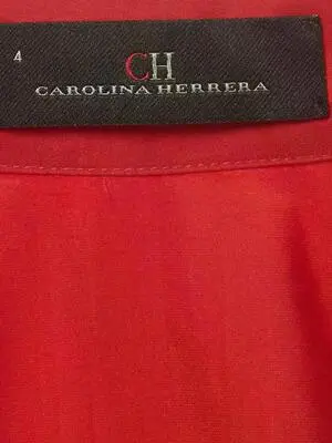 Carolina Herrera Midi Plissé Belted Dress