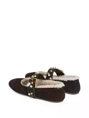 Dolce & Gabbana Embellished Suede Ballet Flats