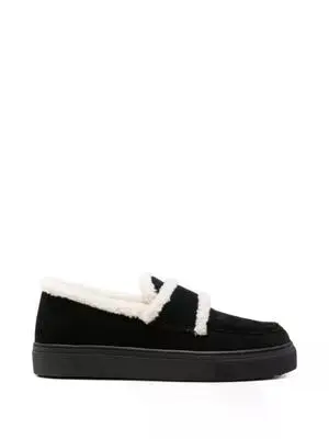 Inuikii Shearling Trim Loafers - Black