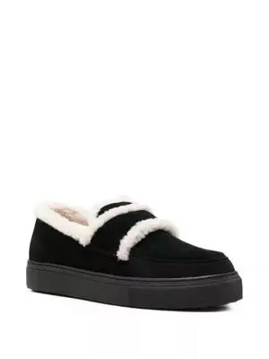 Inuikii Shearling Trim Loafers - Black