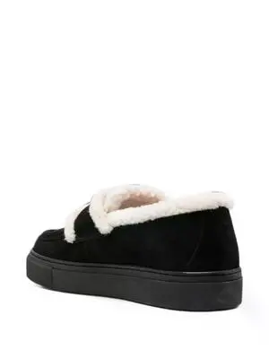 Inuikii Shearling Trim Loafers - Black
