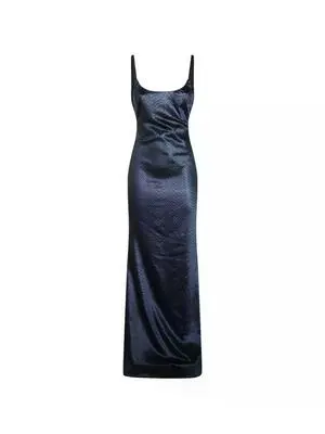 Elisabetta Franchi Snakeskin-effect Bow-detail Maxi Dress