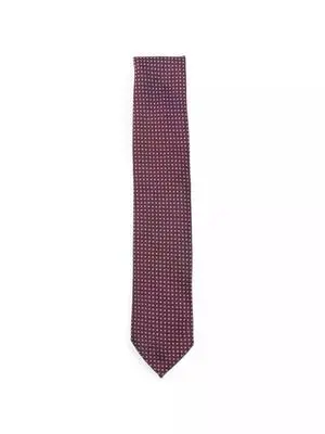 Zegna Micro-patterned Silk Tie - Red