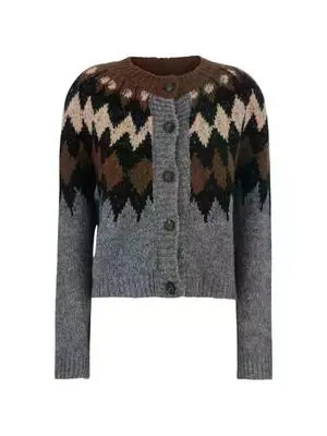 TELA Isle-knit Cardigan - Grey