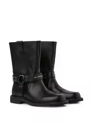 Karl Lagerfeld Sadie Studs Harness Boots - Black