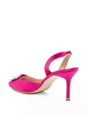 Manolo Blahnik Hangisli Crystal-buckle Pumps