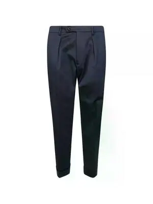 BERWICH Pleated Turn-up Trousers - Blue