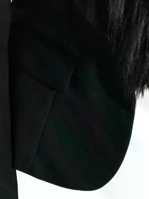 Elisabetta Franchi Faux Fur Trim Tailored Jacket - Black