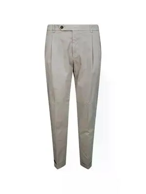 BERWICH Pleated Turn-up Trousers - Neutrals