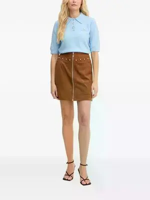MORGAN Stud-embellished Zip-up Mini Skirt